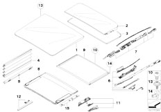 Original Parts for E70 X5 4.8i N62N SAV / Sliding Roof Folding Top ...