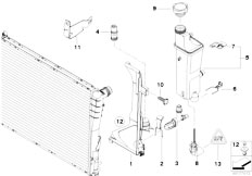 Original Parts for E53 X5 3.0d M57N SAV / Radiator/ Expansion Tank ...