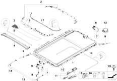 Original Parts for E70 X5 4.8i N62N SAV / Sliding Roof Folding Top ...